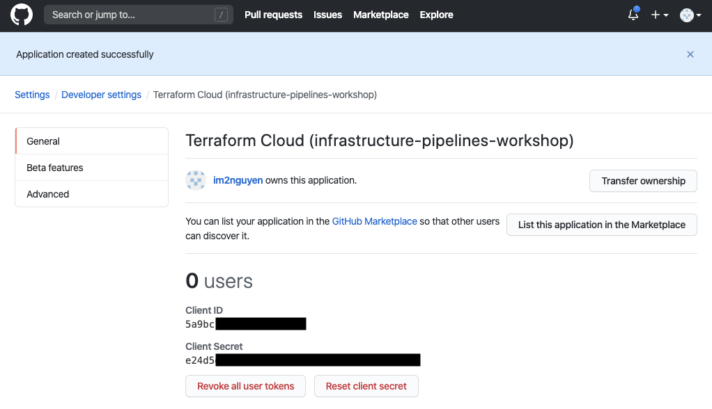 Configure GitHub.com Access through OAuth | Terraform | HashiCorp Developer