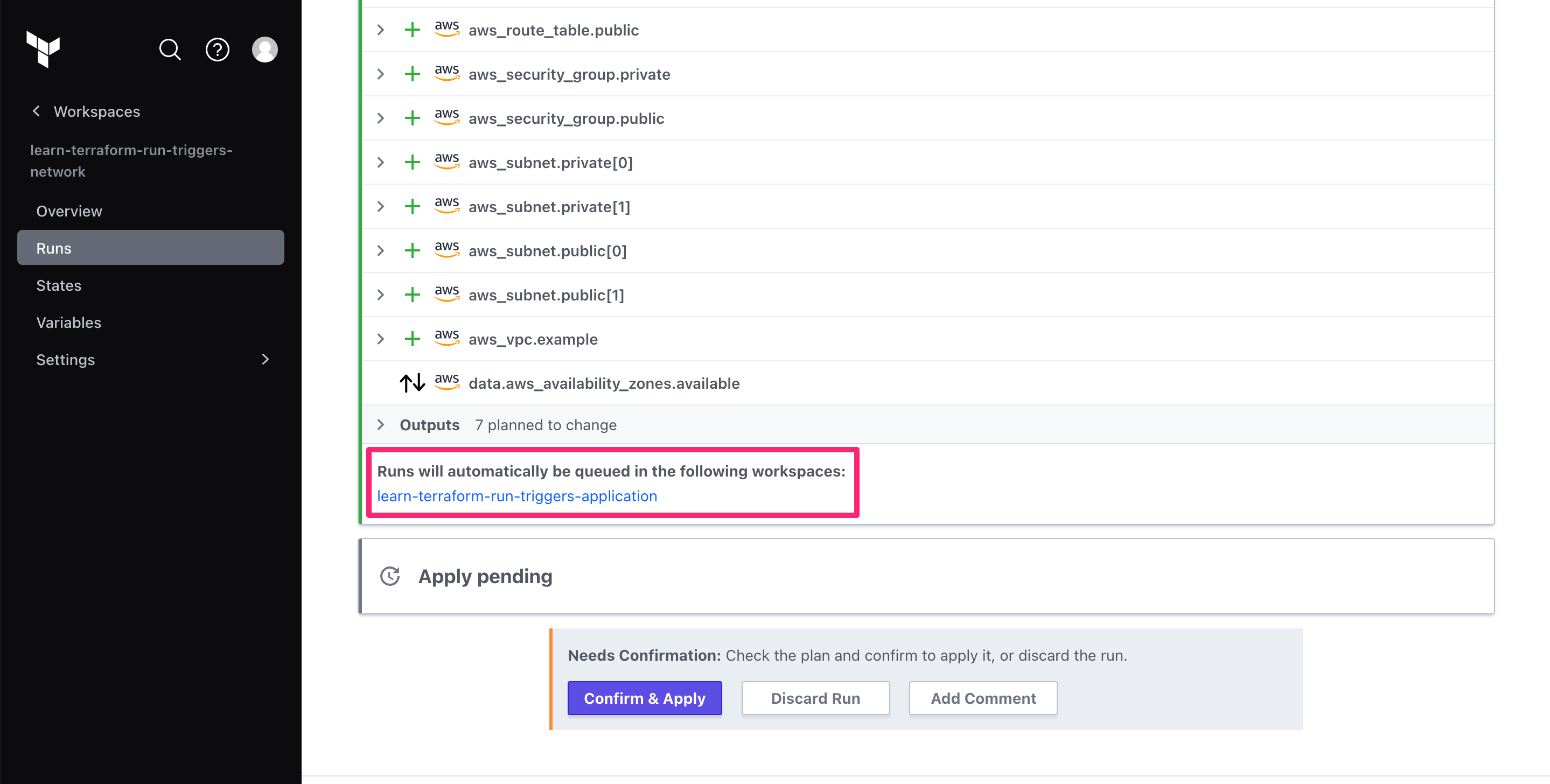 Connect Workspaces With Run Triggers Terraform Hashicorp Developer