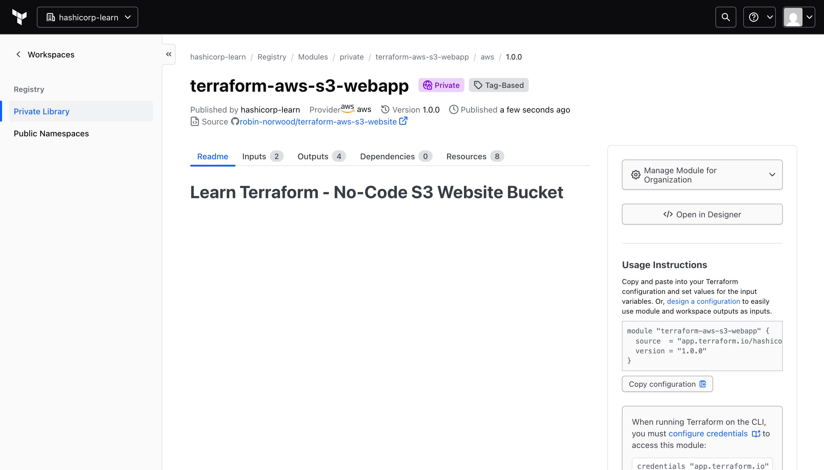 Share Modules in the Private Registry | Terraform | HashiCorp Developer