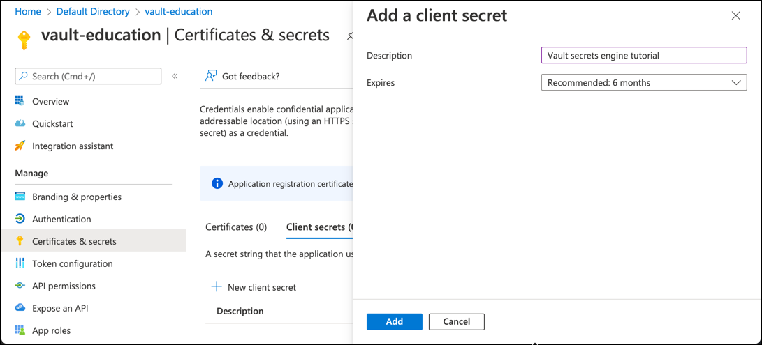 Azure Secrets Engine | Vault | HashiCorp Developer