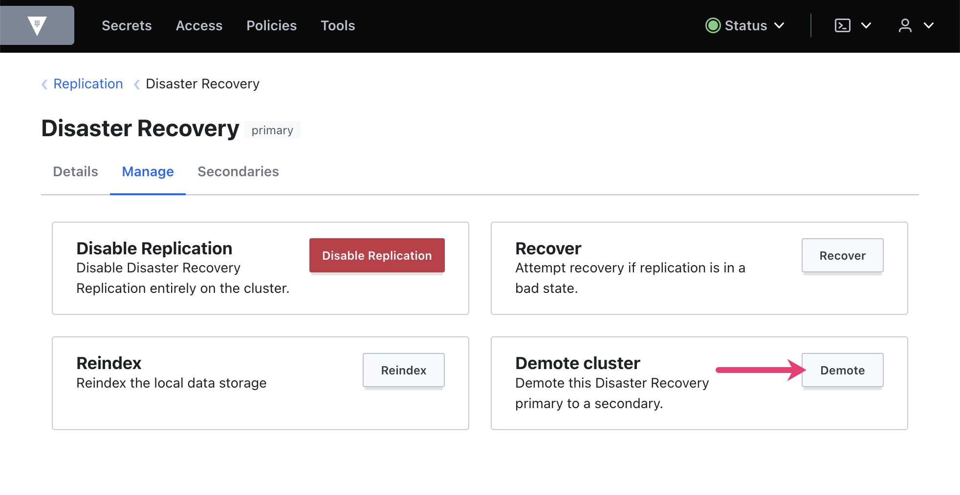 Disaster Recovery Replication Failover and Failback | Vault | HashiCorp Developer