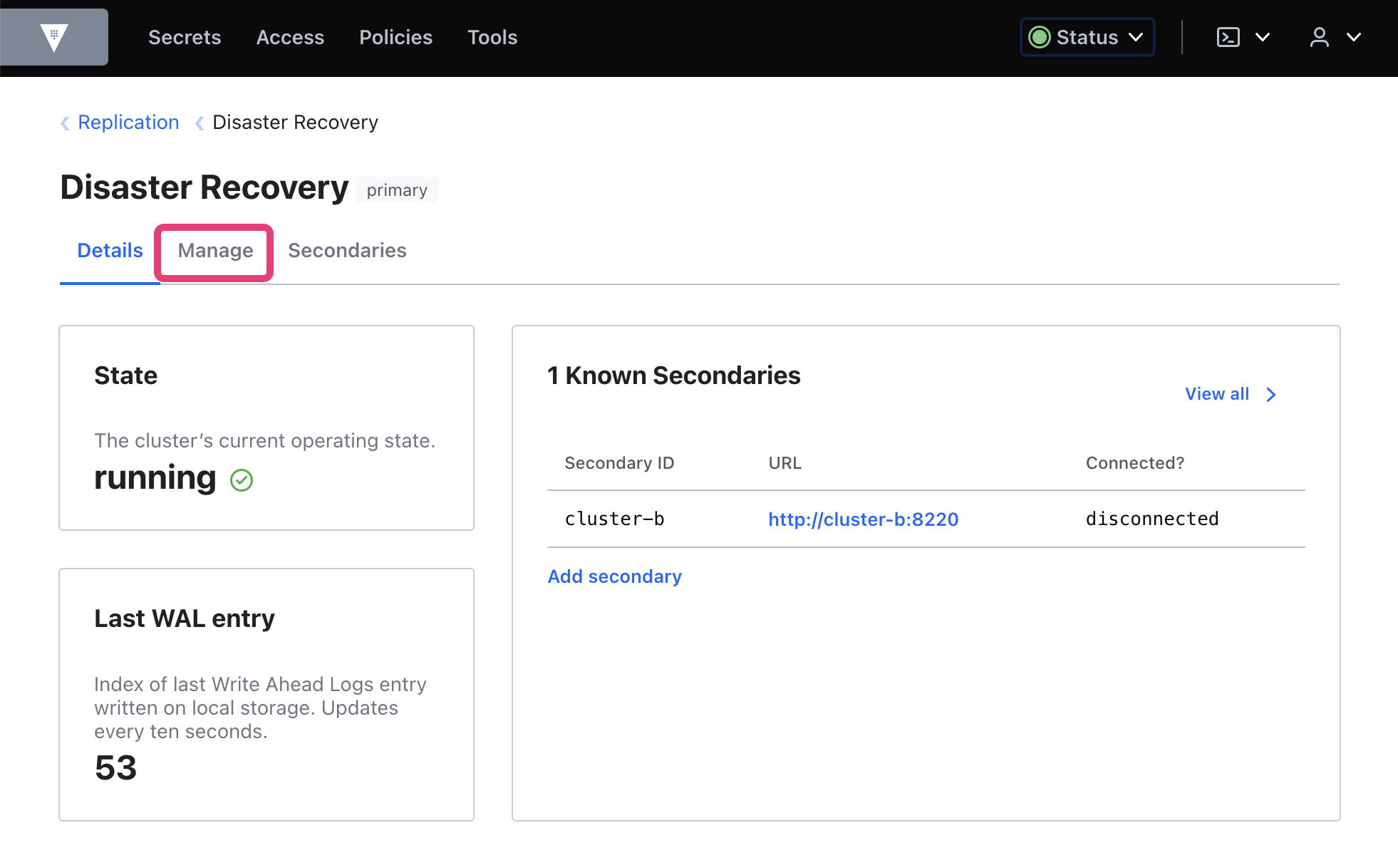 Disaster Recovery Replication Failover and Failback | Vault | HashiCorp Developer