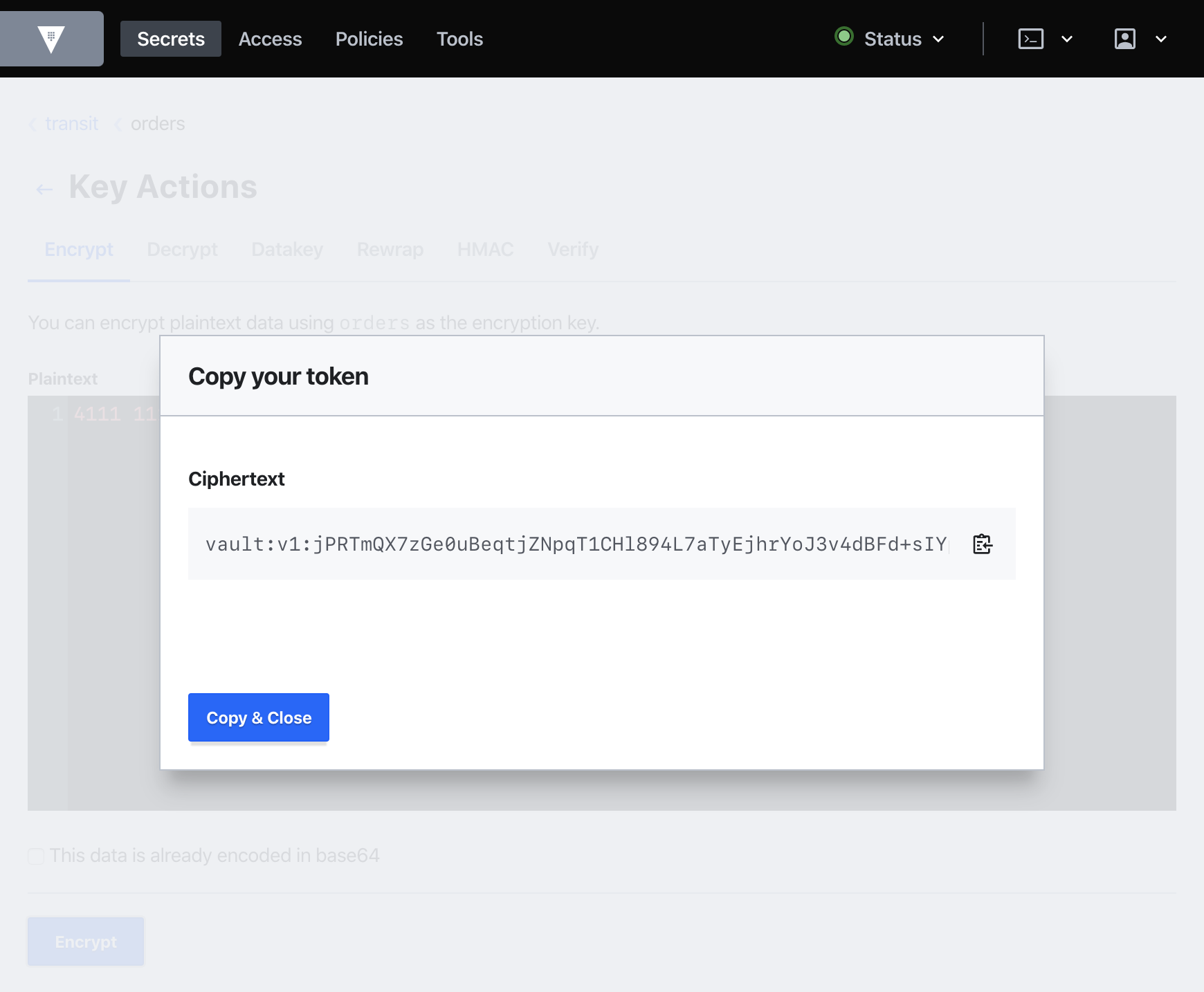 Encryption as a Service: transit secrets engine | Vault | HashiCorp Developer