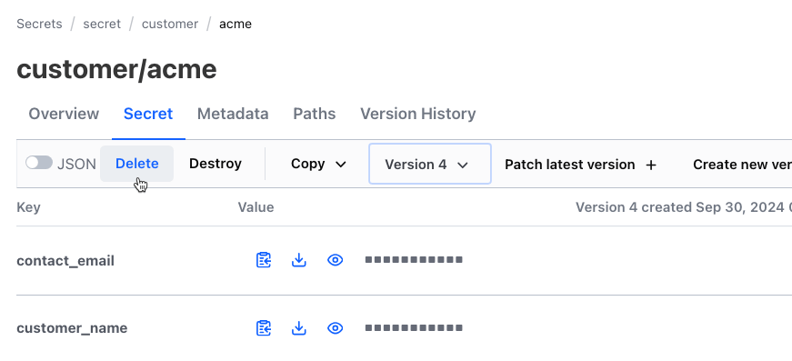 Versioned Key/Value Secrets Engine | Vault | HashiCorp Developer