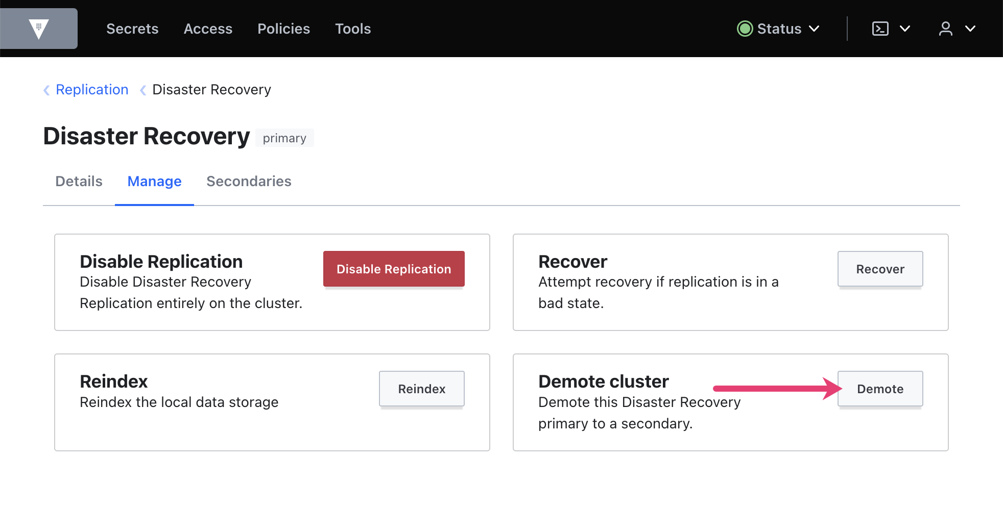Disaster Recovery Replication Failover And Failback Vault Hashicorp